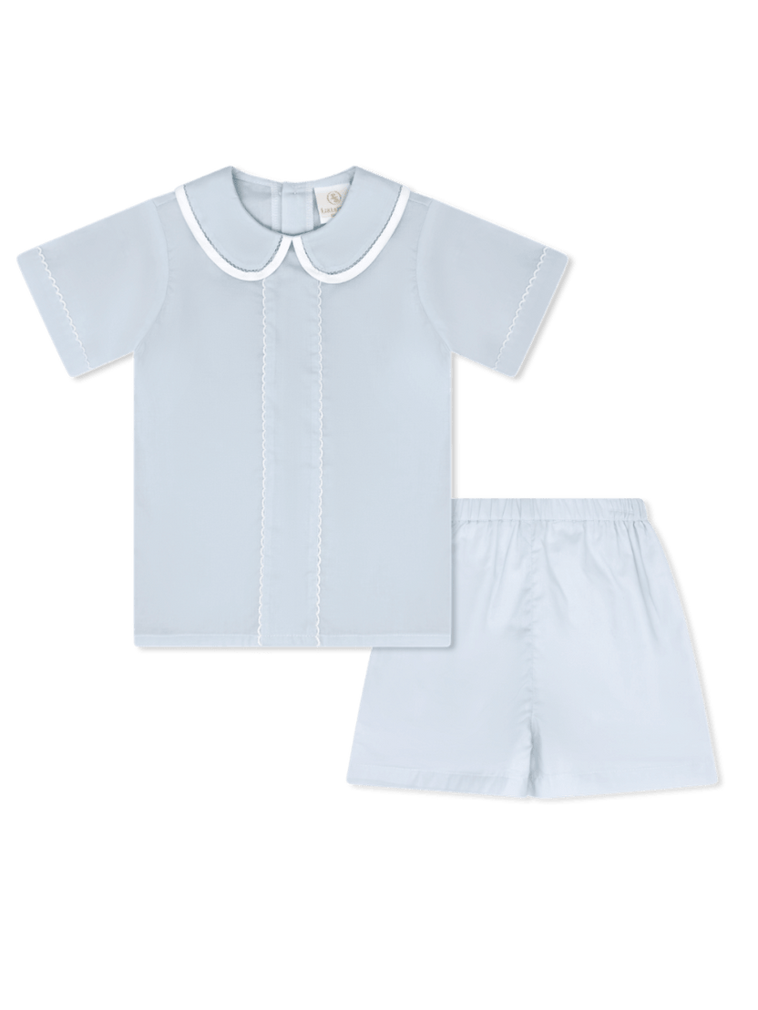 Jonathan Short Set in Blessings Blue Batiste - Lullaby Set