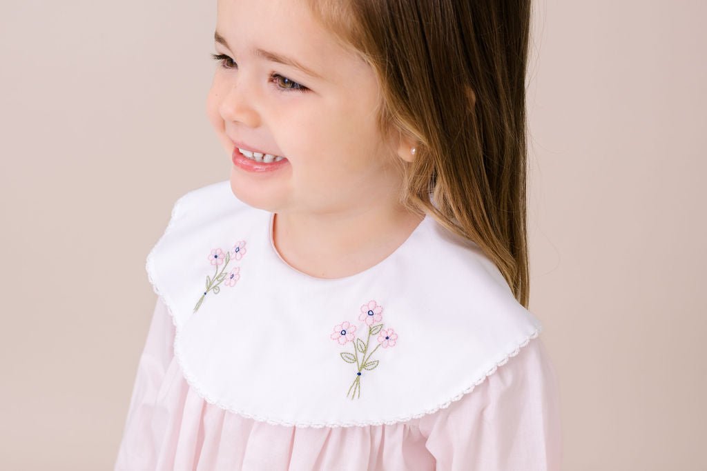 Sandra Dress Long Sleeve - Blessing Pink Batiste, Flowers – Lullaby Set